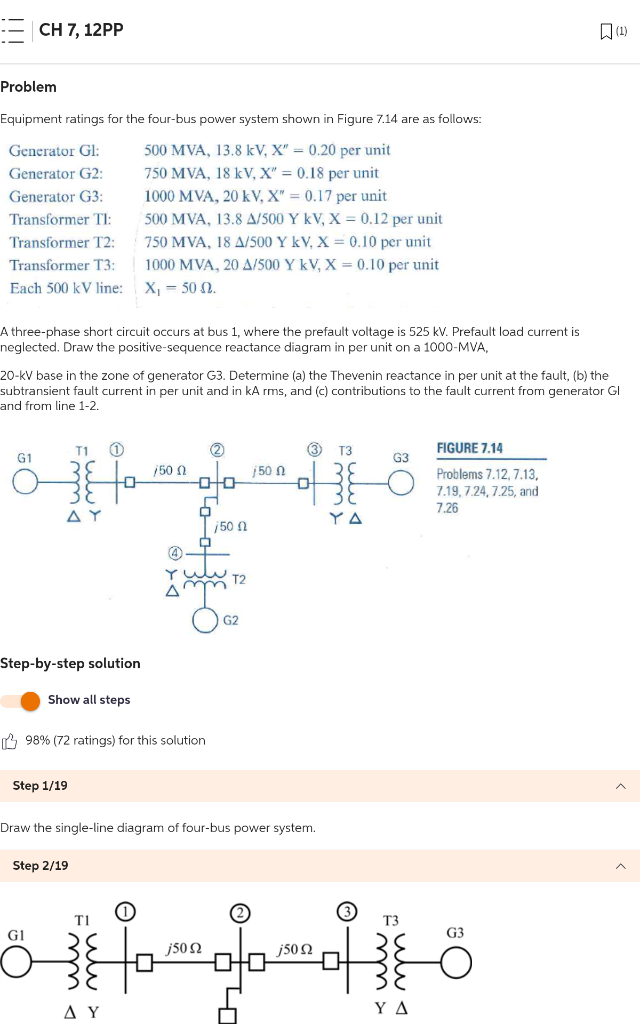 Solved A three-phase short circuit occurs, at the generator | Chegg.com