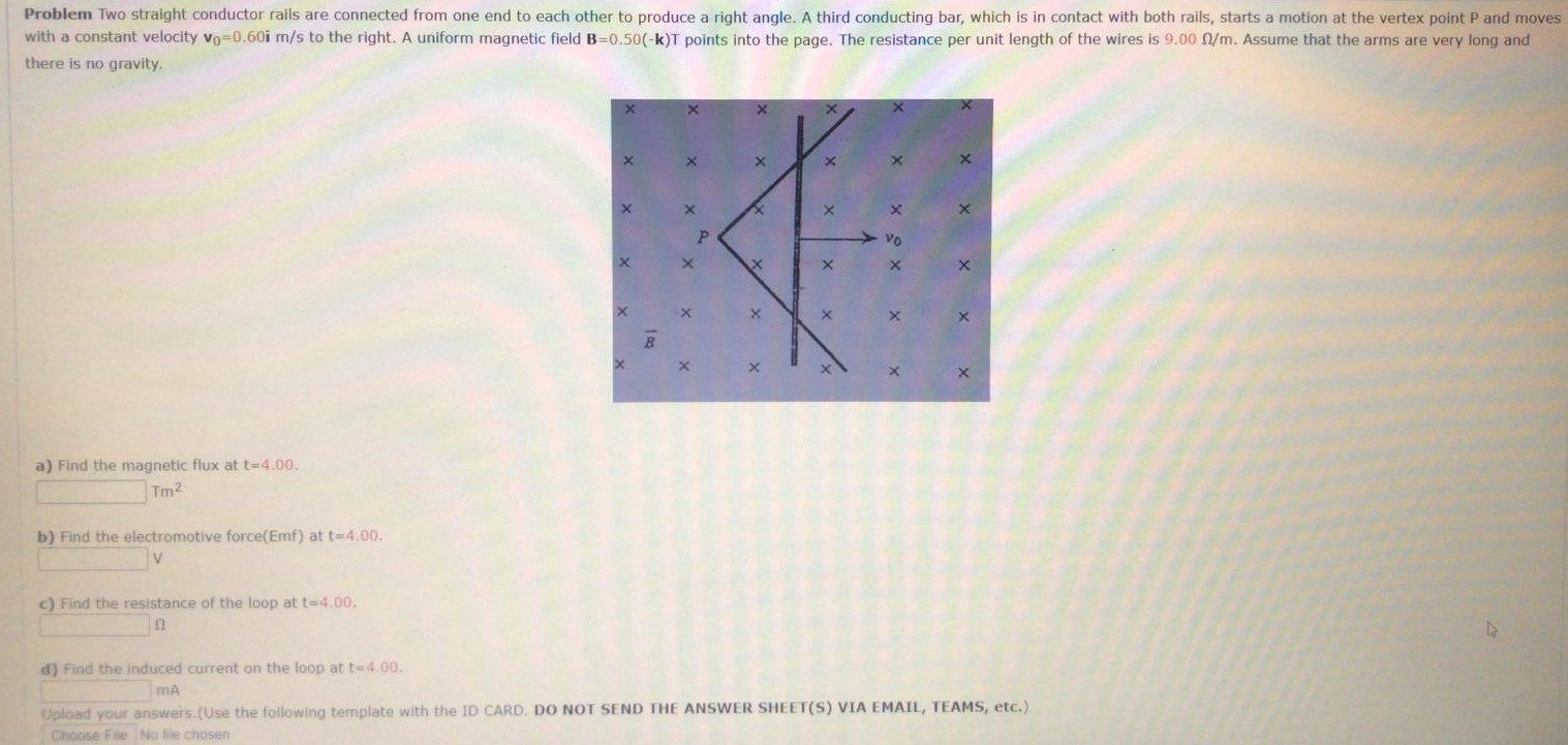 Solved Problem Two straight conductor rails are connected | Chegg.com