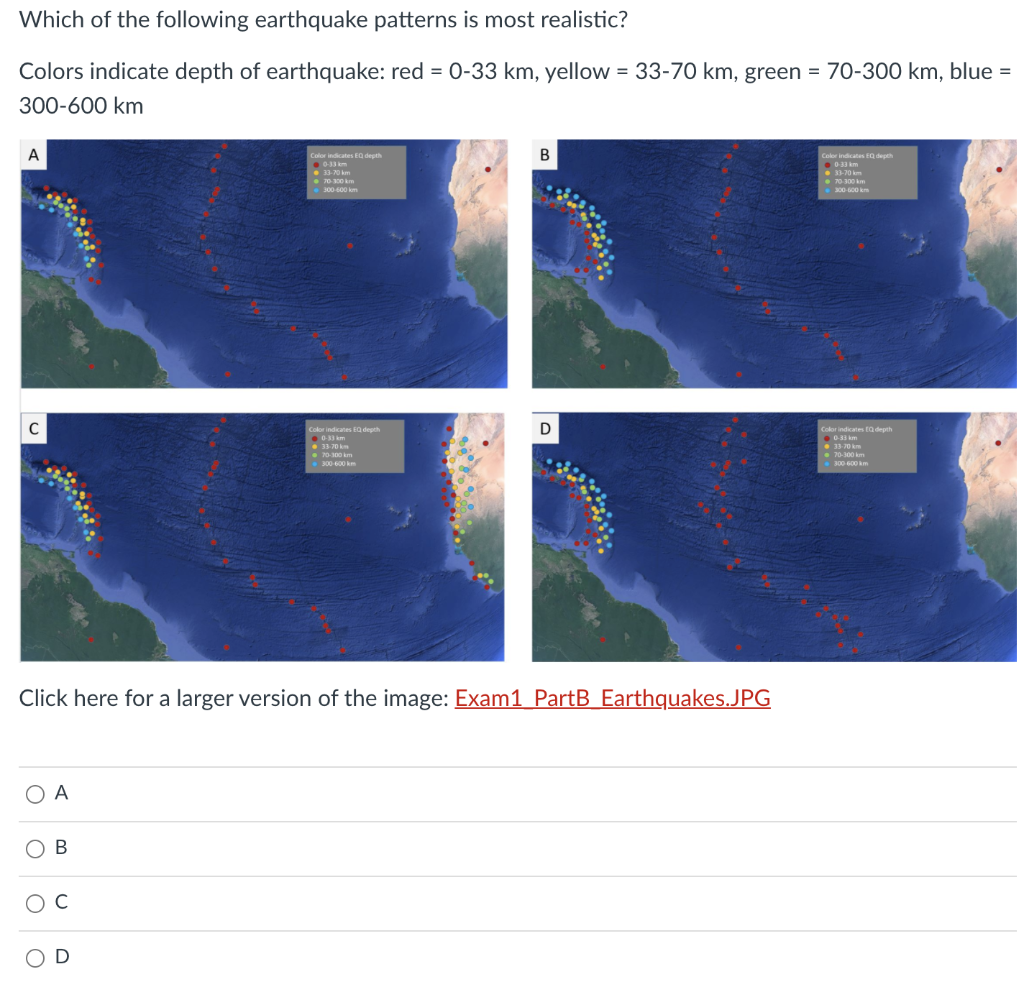Solved Which of the following earthquake patterns is most | Chegg.com