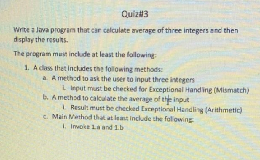 Solved Quiz#3 Write a Java program that can calculate | Chegg.com