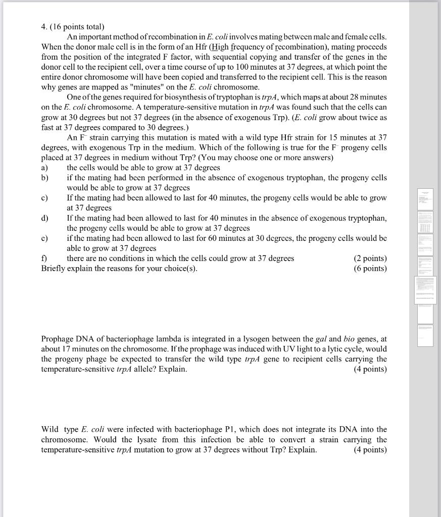 Solved 4. (16 points total) An important method of | Chegg.com