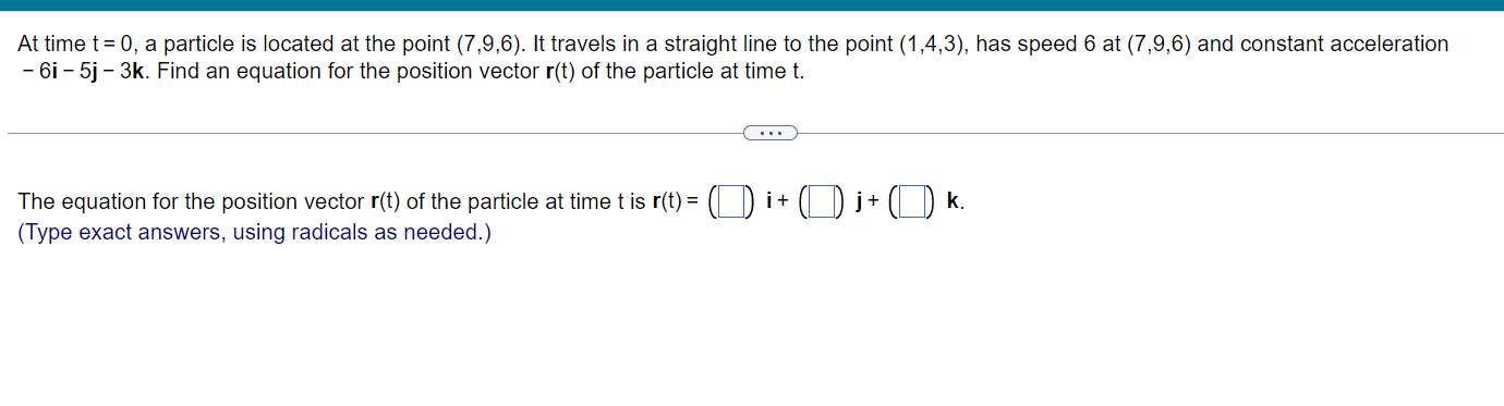 Solved At time t=0, a particle is located at the point | Chegg.com