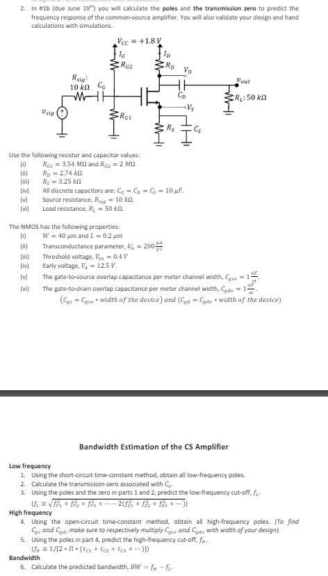 Solved Calculate the poles and the transmission zero to | Chegg.com