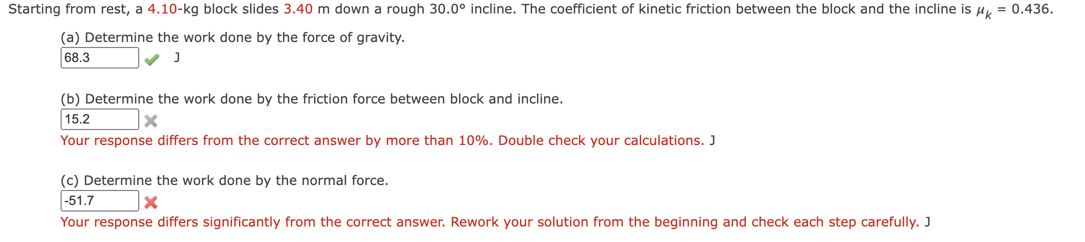 Solved Starting from rest, a 4.10−kg block slides 3.40 m | Chegg.com