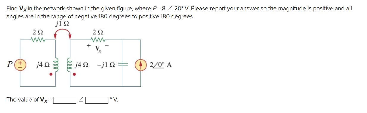 Solved Find Vx in the network shown in the given figure, | Chegg.com