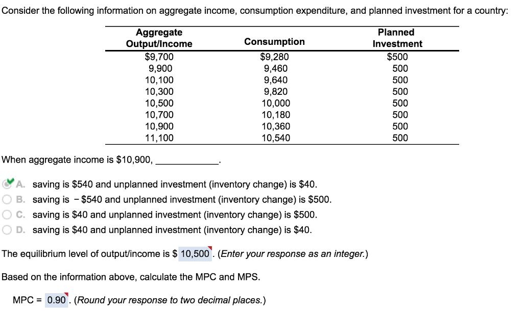 Solved Consider the following information on aggregate | Chegg.com