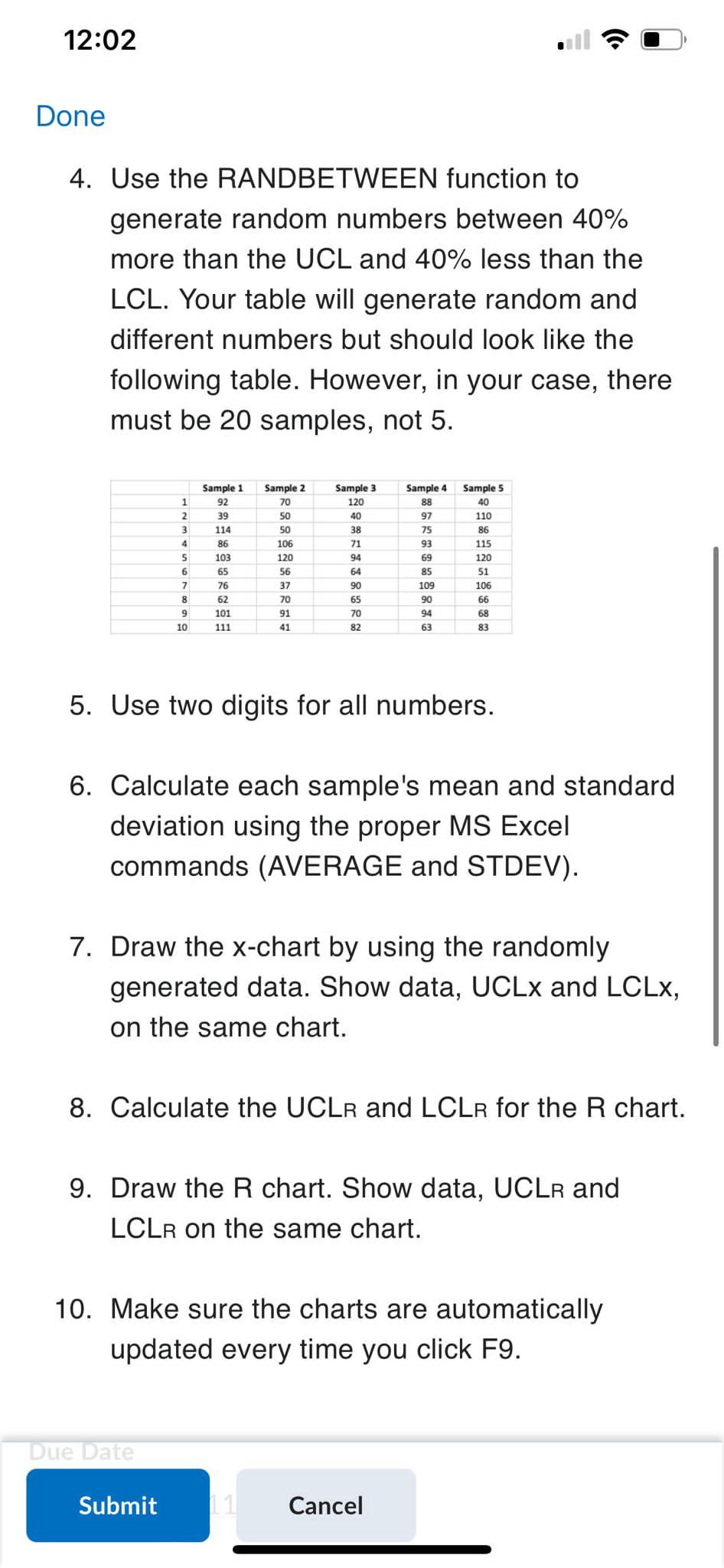 4. Use the RANDBETWEEN function to generate random | Chegg.com