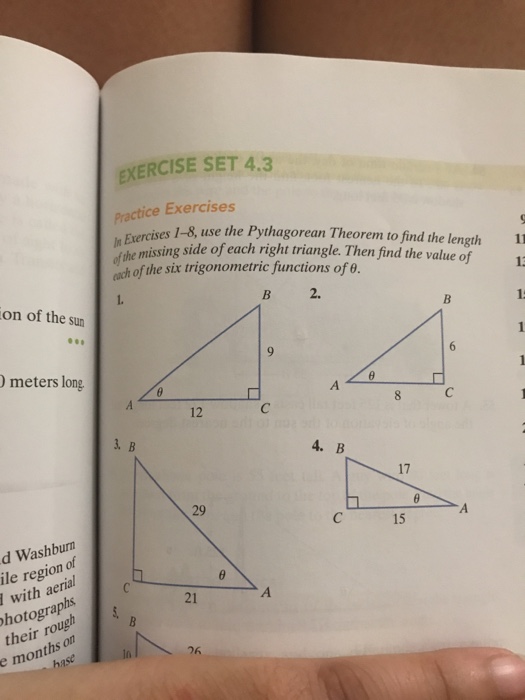Solved EXERCISE SET 4.3 Practice Exercises he missing side | Chegg.com