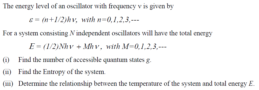 Solved The energy level of an oscillator with frequency v is | Chegg.com