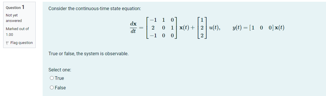 Solved Consider the system defined by | Chegg.com