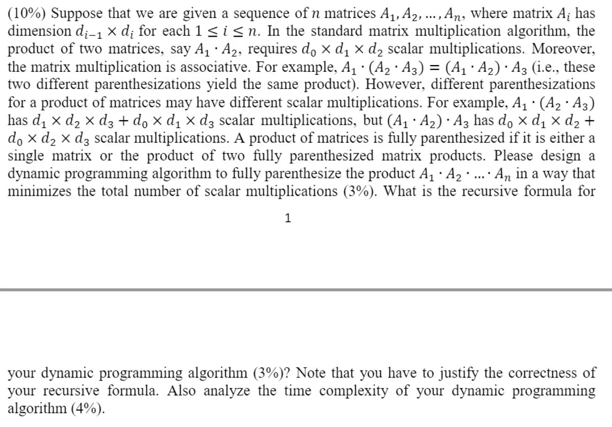 Solved (10\%) Suppose that we are given a sequence of n | Chegg.com