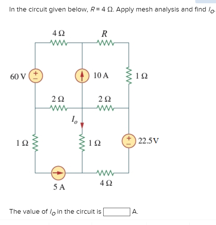 Solved In the circuit given below, R=4Ω. Apply mesh analysis | Chegg.com