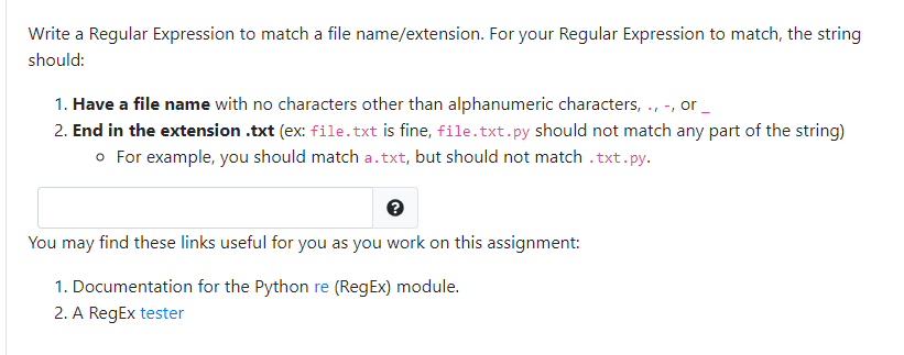Solved Write a Regular Expression to match a file | Chegg.com