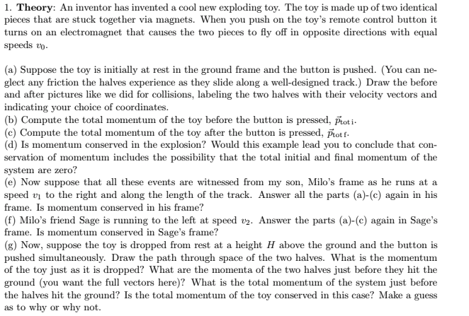 Solved 1. Theory: An inventor has invented a cool new | Chegg.com