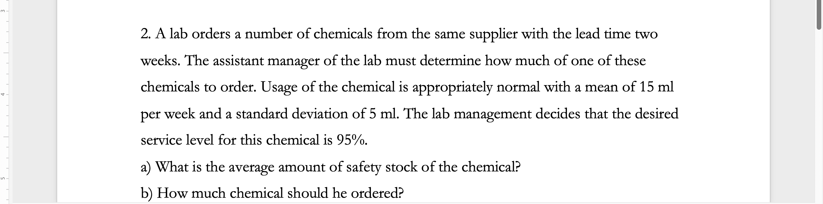 Solved 2. A lab orders a number of chemicals from the same | Chegg.com