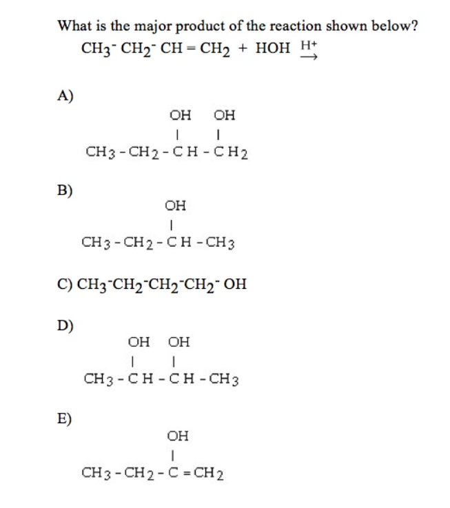 Solved What is the major product of the reaction shown | Chegg.com