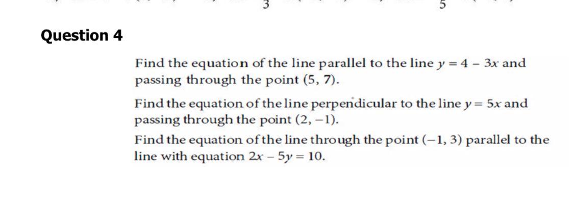 Solved 1) Find the equation of the line parallel to the line | Chegg.com