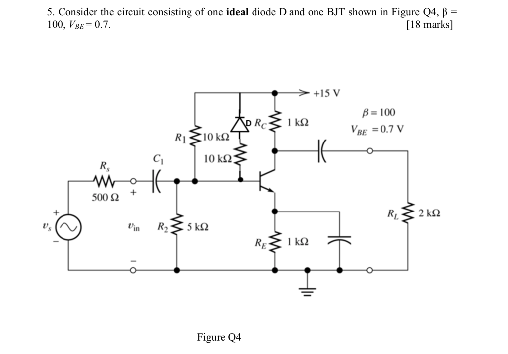 Solved 5. Consider the circuit consisting of one ideal diode | Chegg.com
