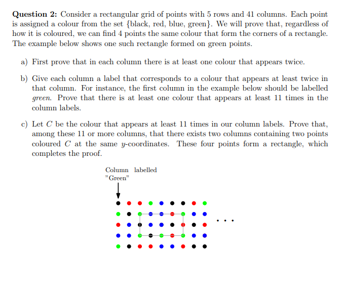 Solved Question 2: Consider a rectangular grid of points | Chegg.com
