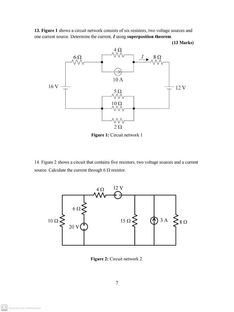 Solved 13. Figure 1 shows a circuit network consists of six | Chegg.com