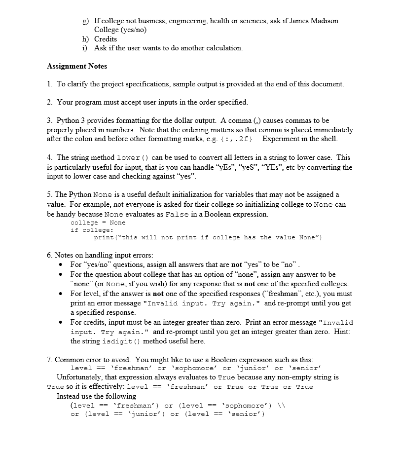 CSE 231 Fall 2019 Computer Project #3 Assignment | Chegg.com