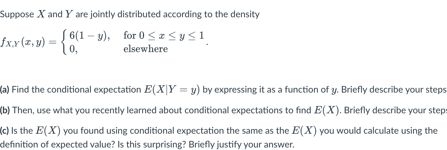 Solved Suppose x ﻿and Y ﻿are jointly distributed according | Chegg.com