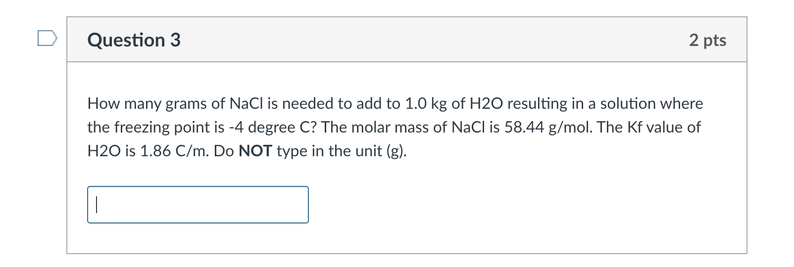 Solved Question 3How many grams of NaCl is needed to add to | Chegg.com
