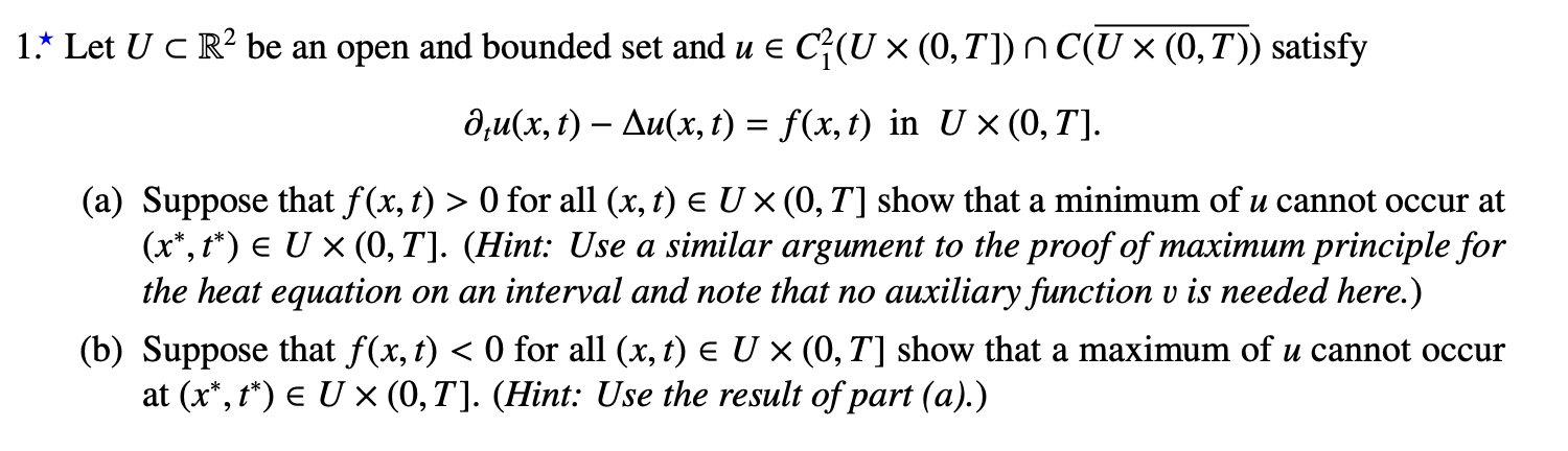 ⋆ Let U⊂R2 be an open and bounded set and | Chegg.com