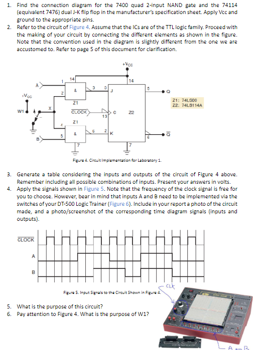 Solved 1. ﻿Find the connection diagram for the 7400 ﻿quad | Chegg.com