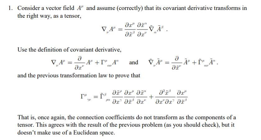 Solved 1. Consider a vector field A" and assume (correctly) | Chegg.com