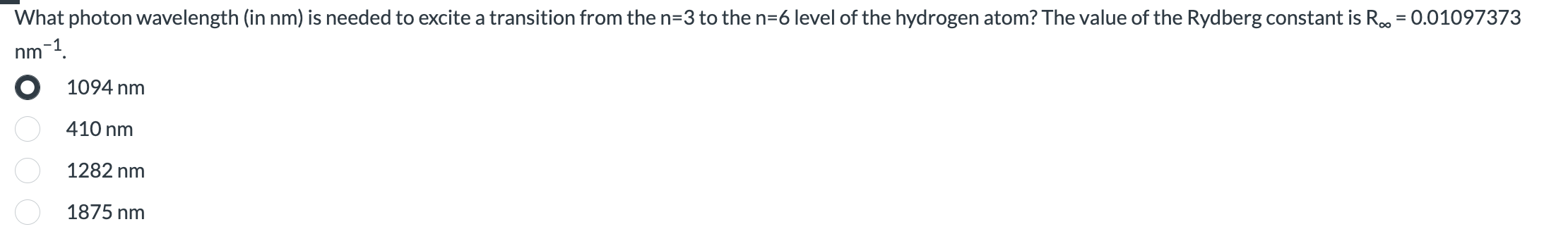 Solved correct answer is 1094 ﻿nm. ﻿Please explain how you | Chegg.com