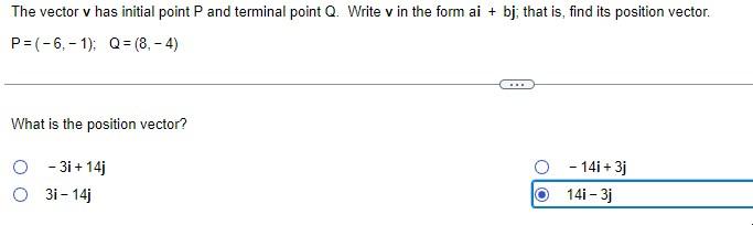 Solved The vector v has initial point P and terminal point | Chegg.com