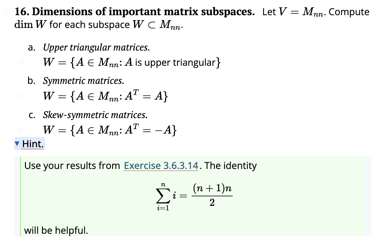 Solved 16. Dimensions of important matrix subspaces. Let | Chegg.com