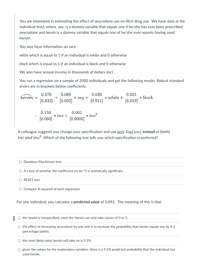 Solved You are interested in estimating the effect of | Chegg.com
