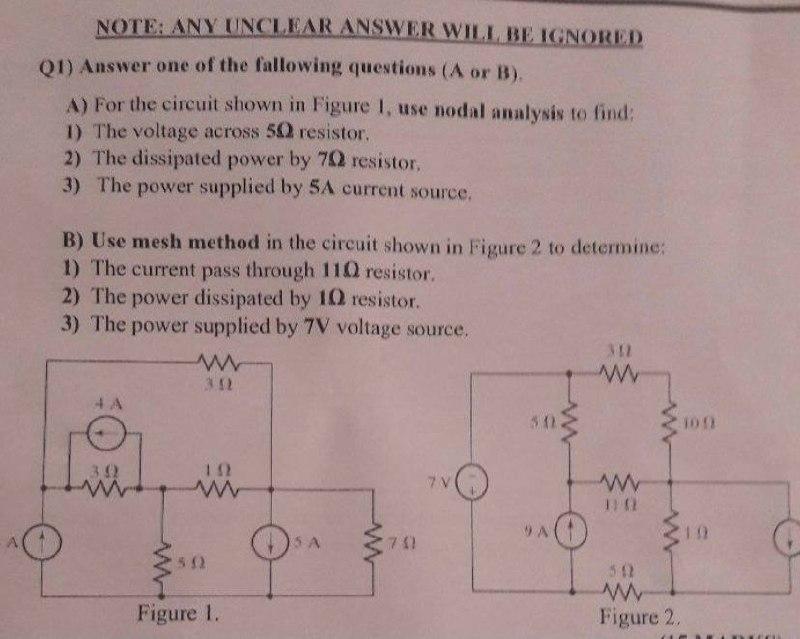 Solved NOTE: ANY UNCLEAR ANSWER WILL BE IGNORED Q1) Answer | Chegg.com