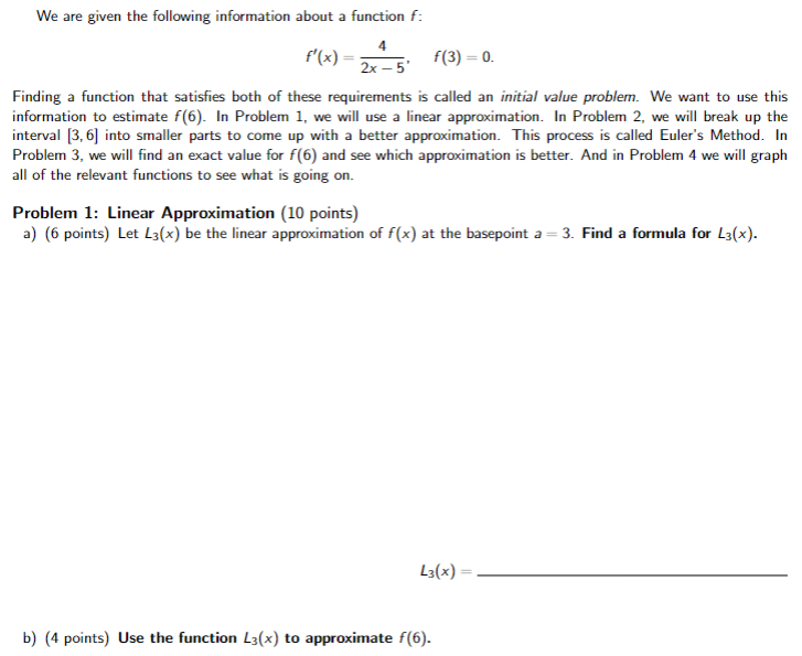 Solved a) (6 ﻿points) ﻿Let L3(x) ﻿be the linear | Chegg.com