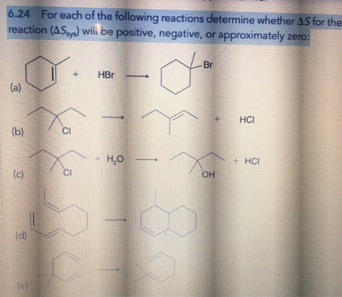Solved 6 24 For Each Of The Following Reactions Determine