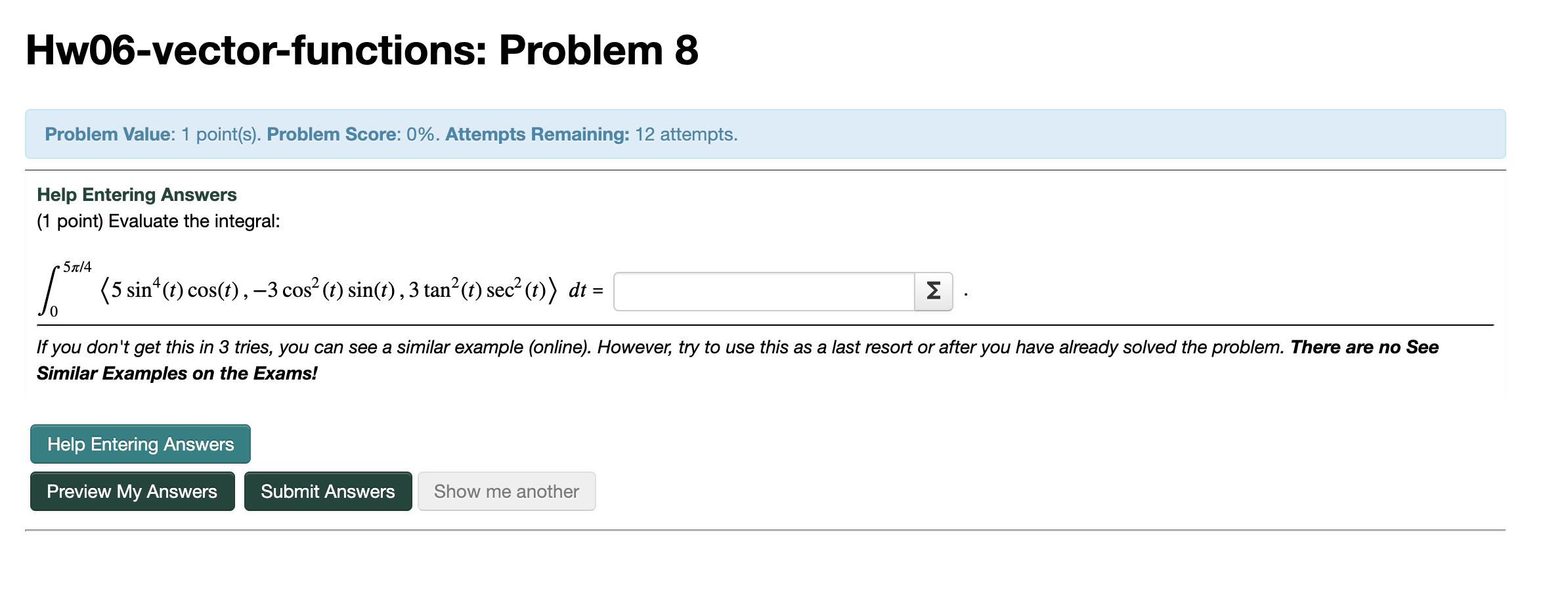 Solved Hw06-vector-functions: Problem 8 Problem Value: 1 | Chegg.com