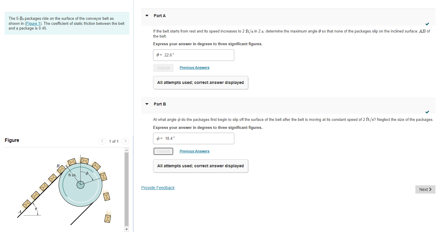 Solved All attempts used; correct answer displayed Part B At | Chegg.com