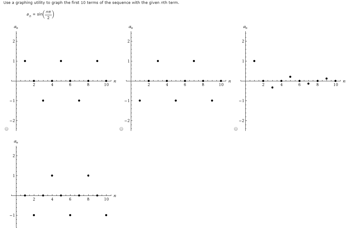 Solved Use a graphing utility to graph the first 10 terms of | Chegg.com