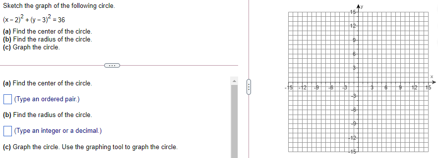 Solved 15- Sketch the graph of the following circle. (x - | Chegg.com