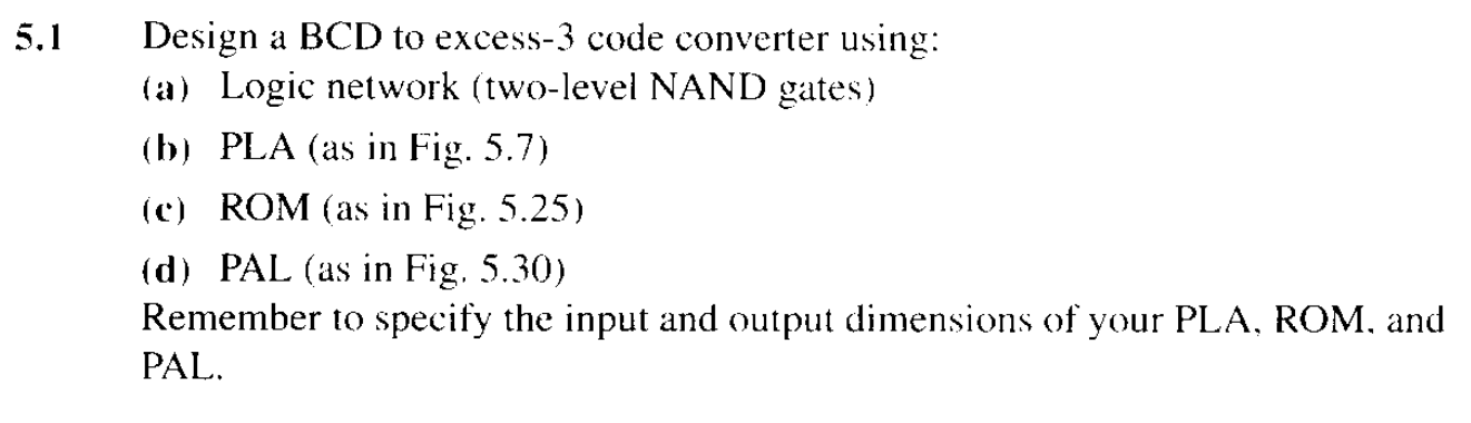 Solved 5.1 Design a BCD to excess-3 code converter using: | Chegg.com