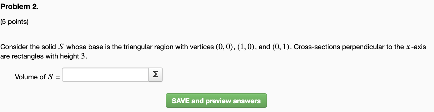 Solved Consider the solid S whose base is the triangular | Chegg.com
