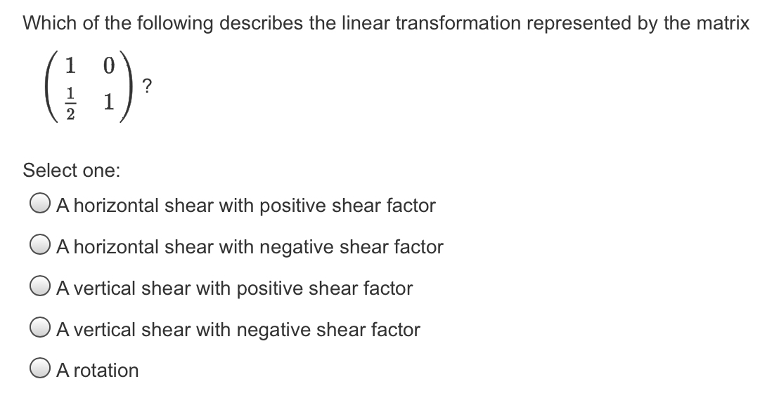 Solved Which of the following describes the linear | Chegg.com