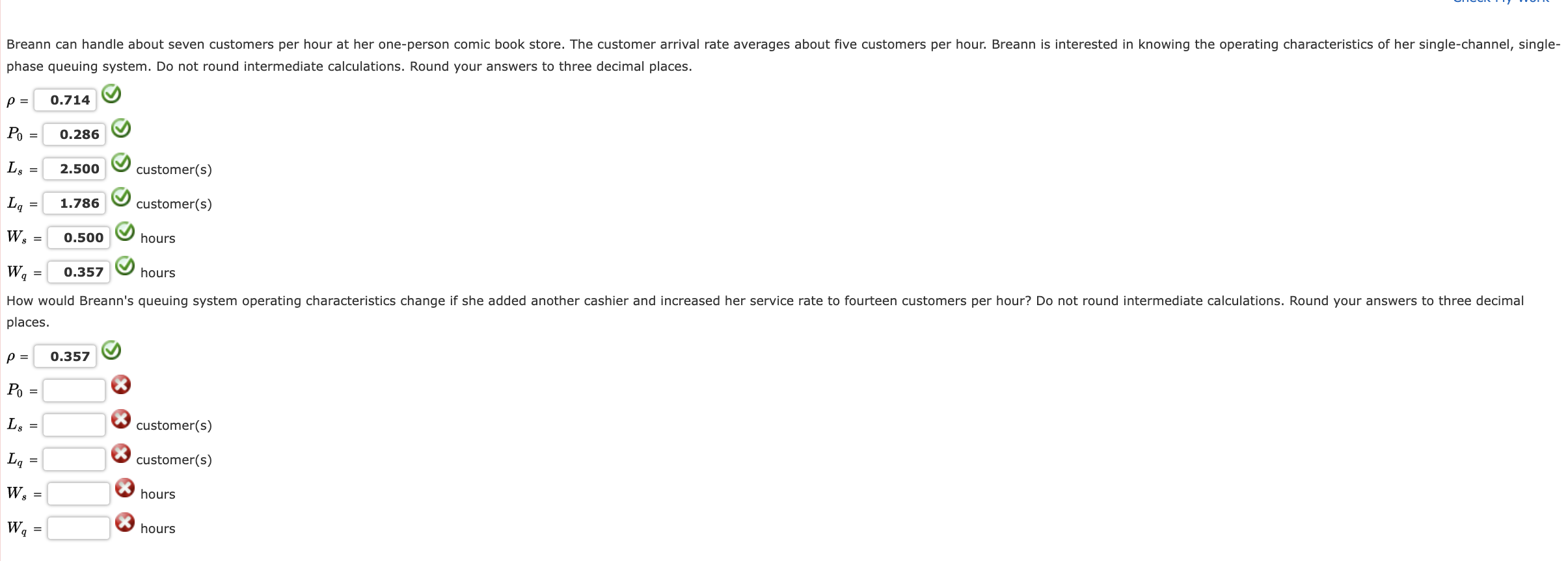 Solved Breann can handle about seven customers per hour at | Chegg.com