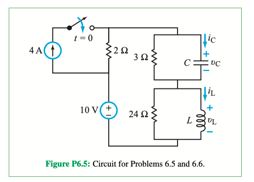 Solved 6.5 The SPST switch in the circuit of Fig. P6.5 | Chegg.com