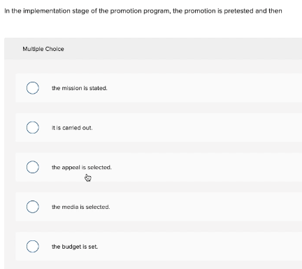 Solved In the implementation stage of the promotion program, | Chegg.com