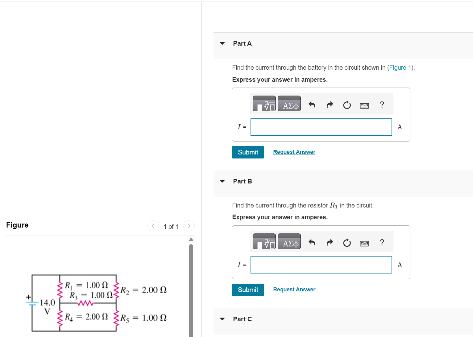 Solved Find the current through the battery in the circuit | Chegg.com