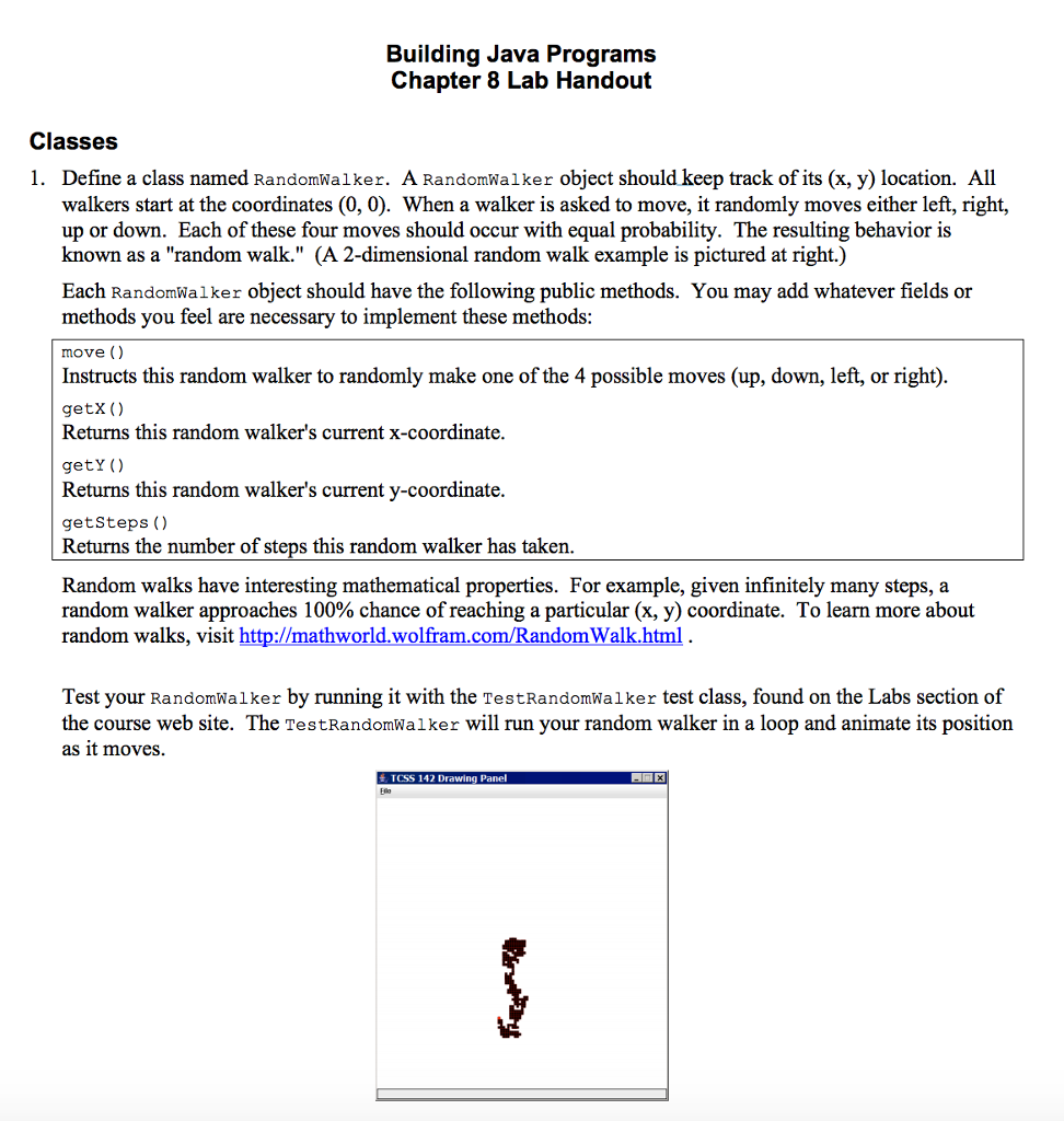 Solved Building Java Programs Chapter 8 Lab Handout Classes | Chegg.com