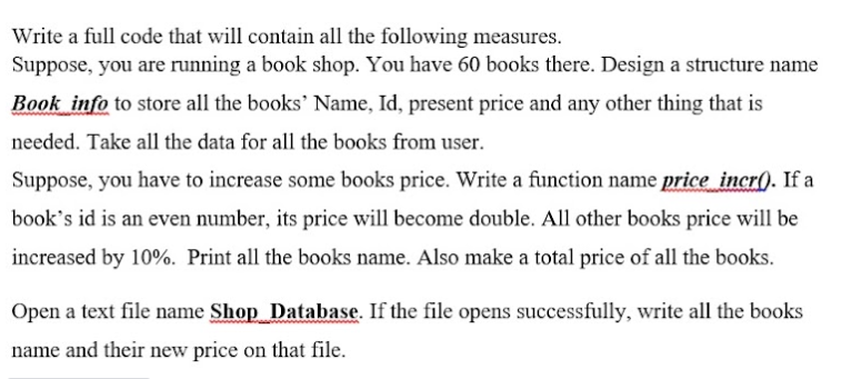 Solved Write a full code that will contain all the following | Chegg.com
